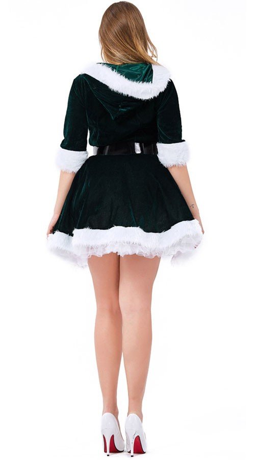 Sassy Mrs Claus Julenisse Kostyme Grønn